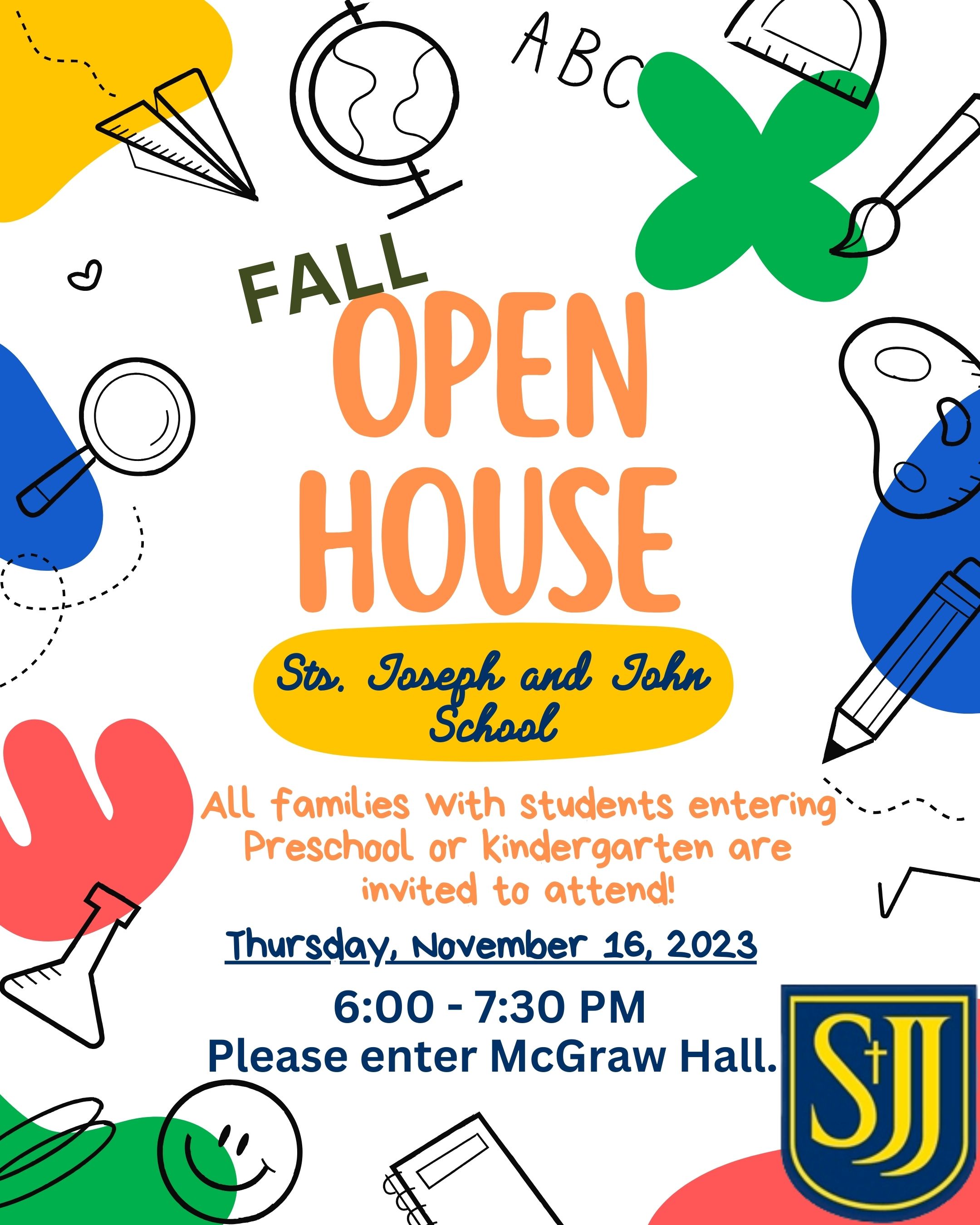 Fall Open House (Pre-K & KDG) - Sts. Joseph and John School ...