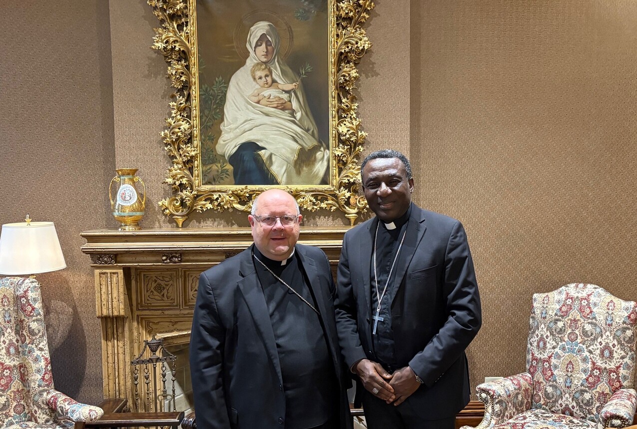 Nigerian bishop visits priest from his diocese who ministers in Cleveland