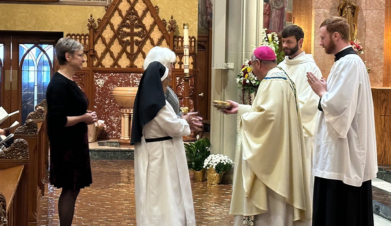 Five new lay ecclesial ministers certified by Bishop Malesic during liturgy